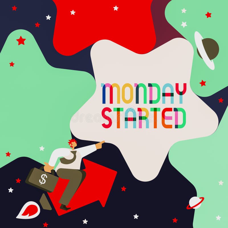 Conceptual Caption Monday Started. Word Written on Getting Ready for ...