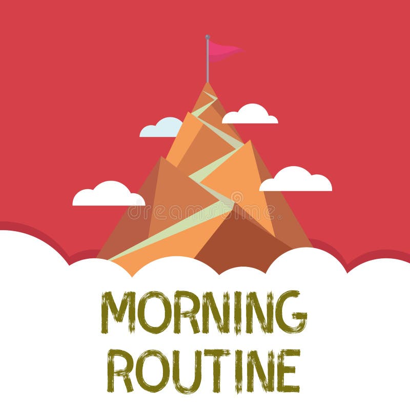Sign Displaying Morning Routine. Business Showcase Initiation of ...