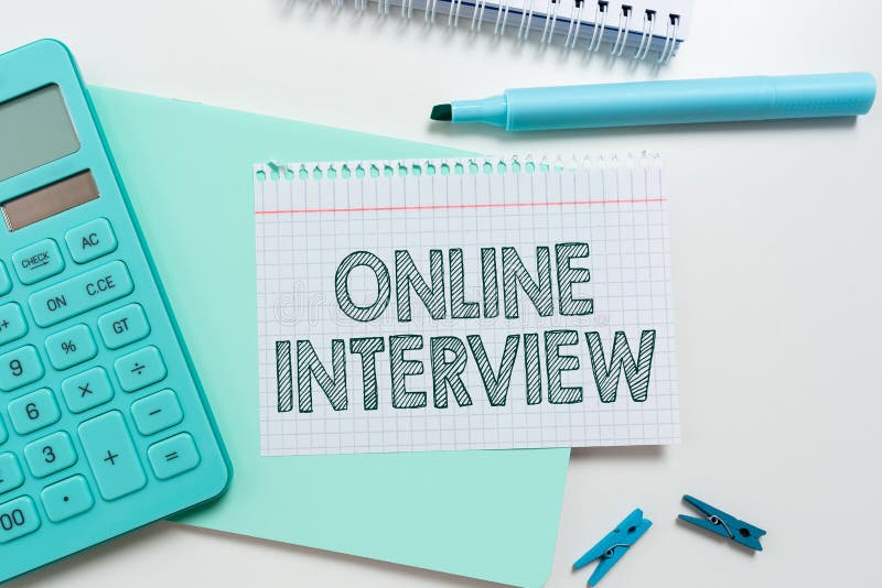 Text Sign Showing Online Interview. Business Overview Delivery of ... Text Sign Showing Online Interview. Business Overview Delivery of ...