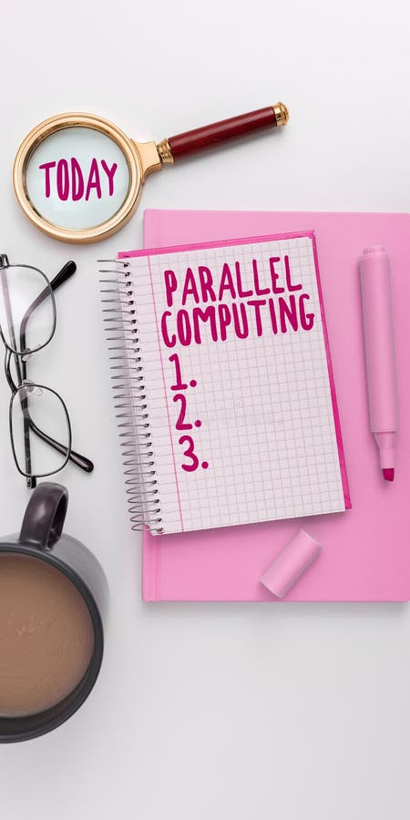 Conceptual Caption Parallel Computing. Word Written on Simultaneous ...
