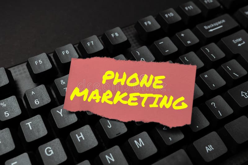 Text Sign Showing Phone Marketing. Internet Concept Art of Promoting ...
