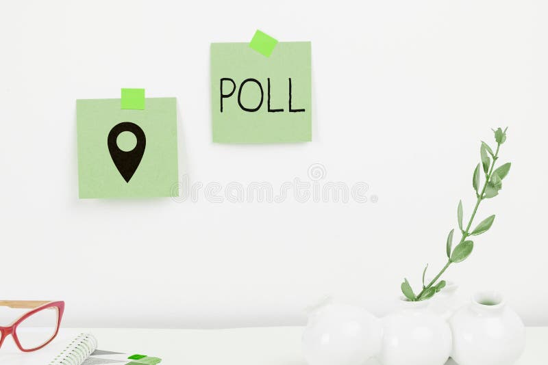 Text Sign Showing Poll. Internet Concept Record of the Number of Votes ...