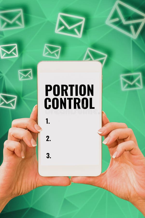 Conceptual Caption Portion Control. Word Written on Knowing the Correct ...