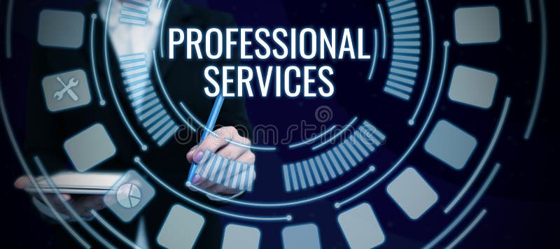 Text Showing Inspiration Professional Services. Business Overview Offer ...