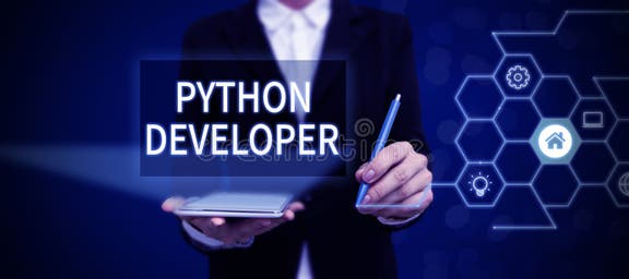 Conceptual Caption Python Developer. Word Written on Employees are ...