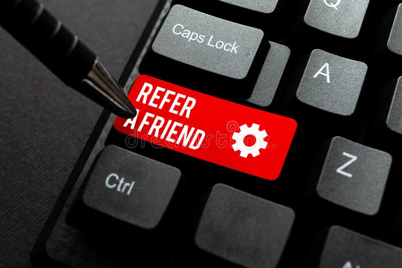 Conceptual Caption Refer a Friend. Word Written on Recommendation ...