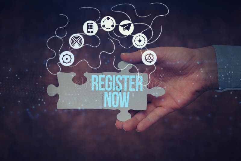Conceptual Caption Register Now. Word Written on Official List or ... Conceptual Caption Register Now. Word Written on Official List or ...