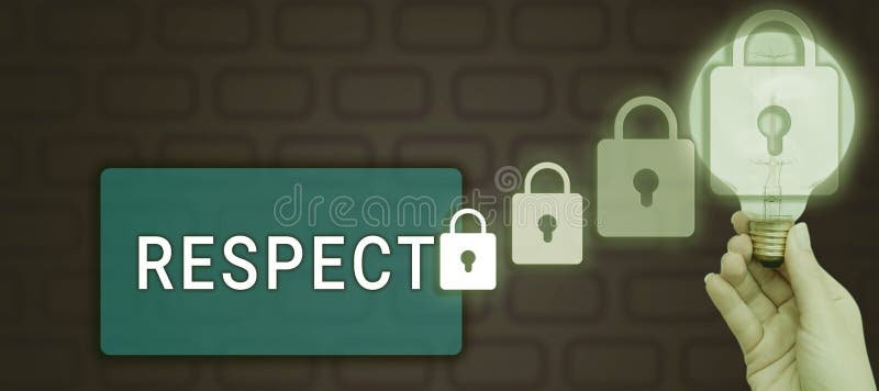 Conceptual Caption Respect. Business Concept Feeling of Deep Admiration ...