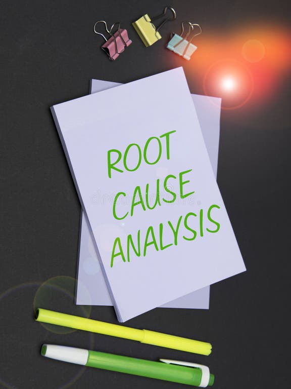 Hand Writing Sign Root Cause Analysis. Internet Concept Method of Problem Solving Identify Fault ...