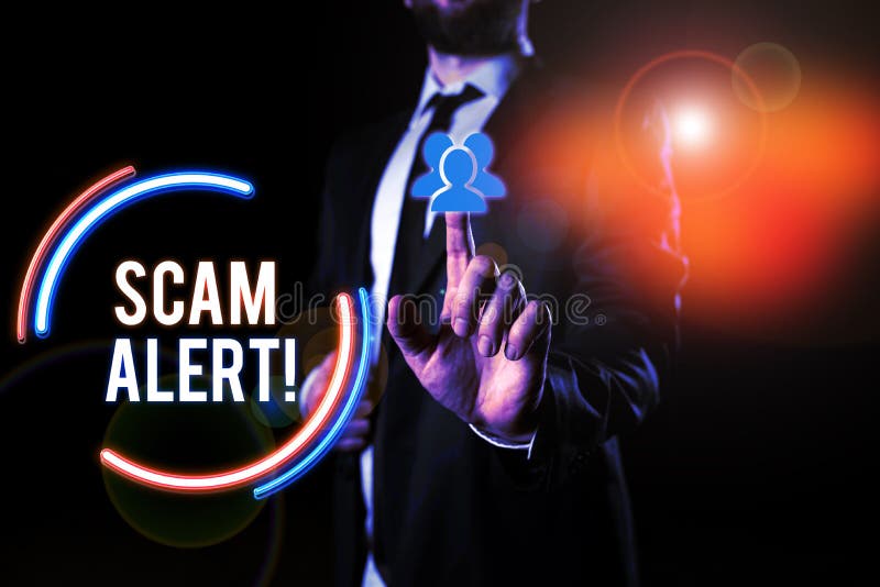 Conceptual Caption Scam Alert. Business Overview Warning Someone about ... Conceptual Caption Scam Alert. Business Overview Warning Someone about ...