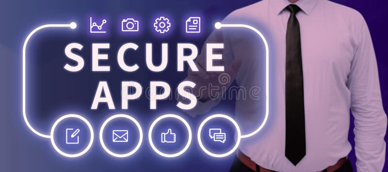 Conceptual Caption Secure Apps. Internet Concept Protect the Device and ...