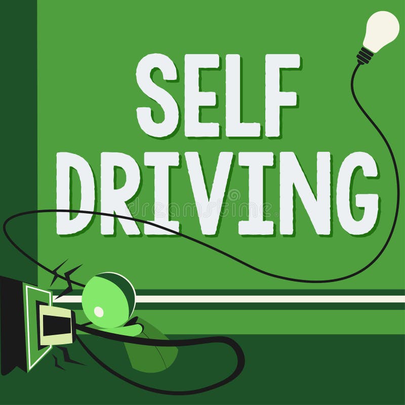 Conceptual Caption Self Driving. Business Showcase Autonomous Vehicle ...