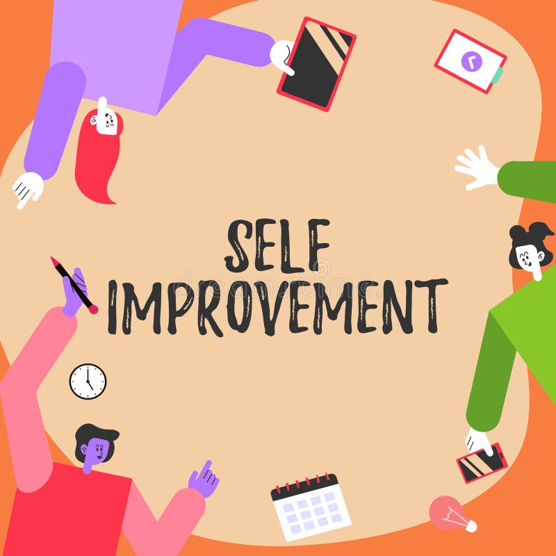 Conceptual Caption Self Improvement. Internet Concept Process of Making ...