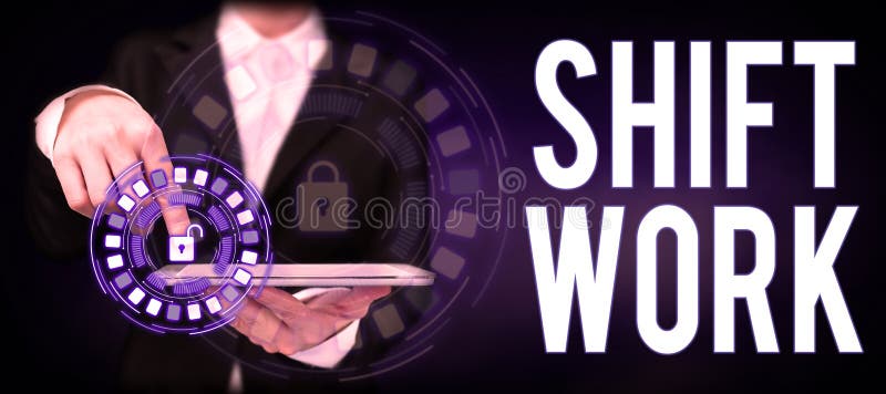 Conceptual Caption Shift Work. Word Written on Work Comprising Periods ...