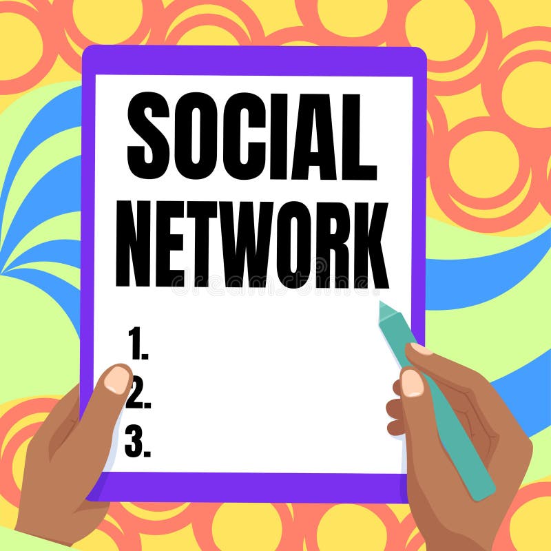 Handwriting Text Social Network. Conceptual Photo a Framework of ...