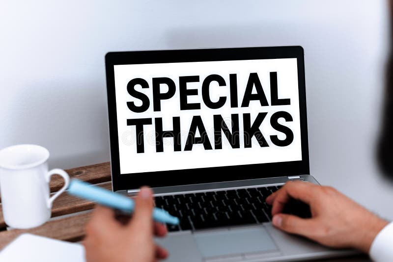 Conceptual Caption Special Thanks. Business Showcase Expression of ...