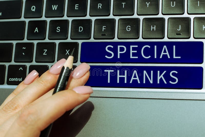Hand Writing Sign Special Thanks. Concept Meaning Expression of ...