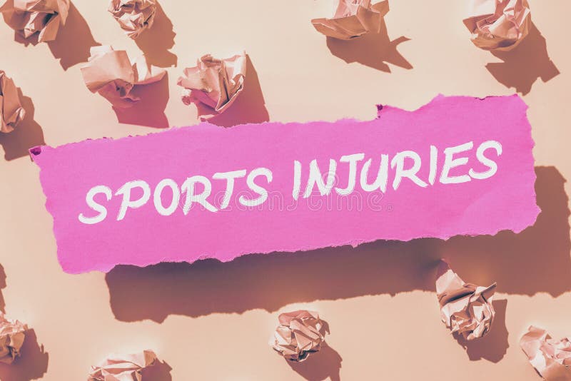 Hand Writing Sign Sports Injuries. Business Showcase Program that Helps ...