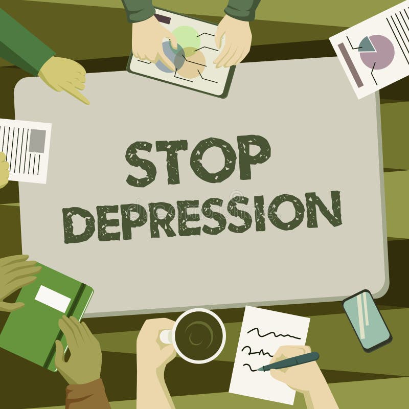 Conceptual Caption Stop Depression. Concept Meaning End the Feelings of ...
