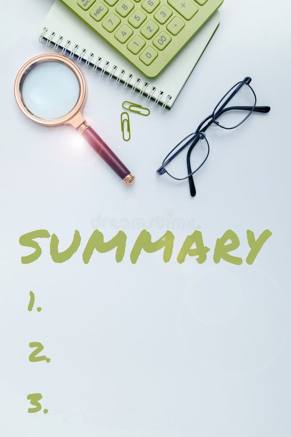 Conceptual Caption Summary. Word Written on Brief Statement Abstract ...