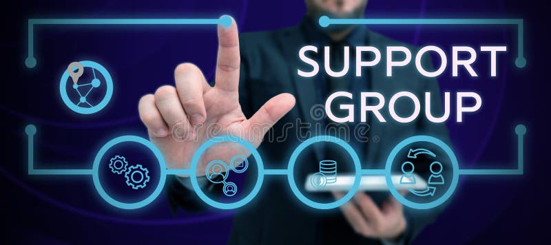 Conceptual Caption Support Group. Business Showcase Number of People ...