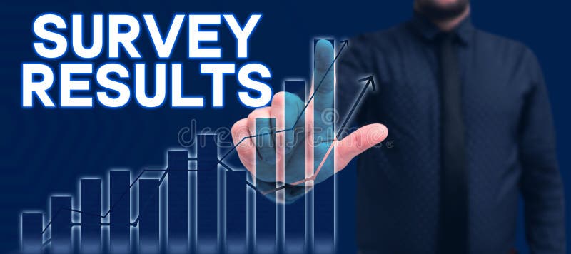 Text Caption Presenting Survey Results. Word Written on Result of ...