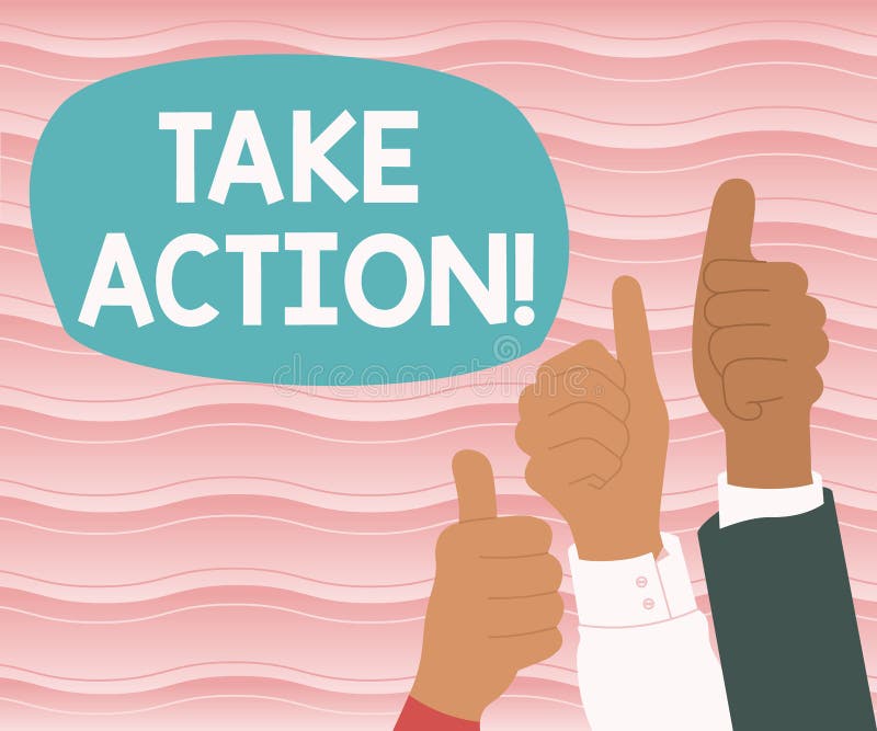 Conceptual Caption Take Action. Internet Concept Do Something Official ...