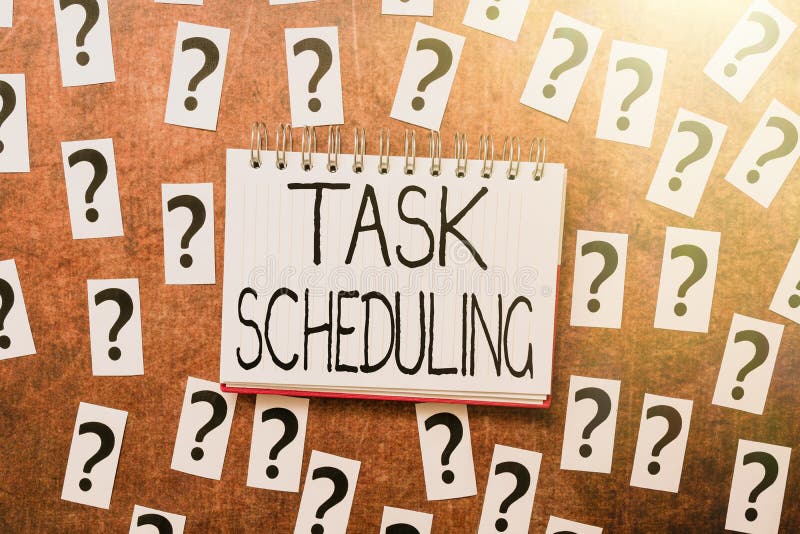 Writing Displaying Text Task Scheduling. Business Showcase the Assignment of Start and End Times ...