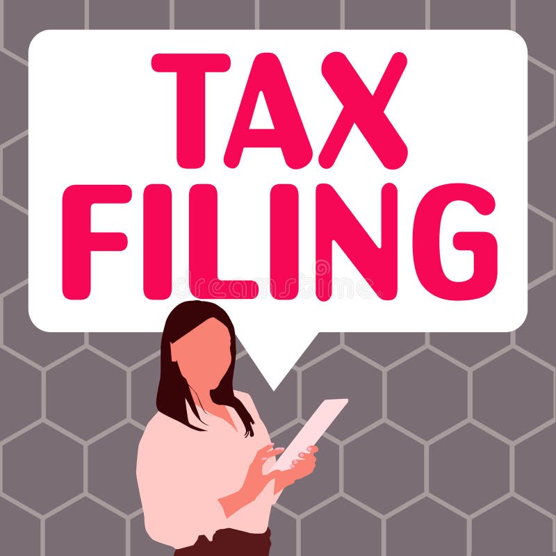 Conceptual Caption Tax Filing. Word Written on Submitting Documens ... Conceptual Caption Tax Filing. Word Written on Submitting Documens ...