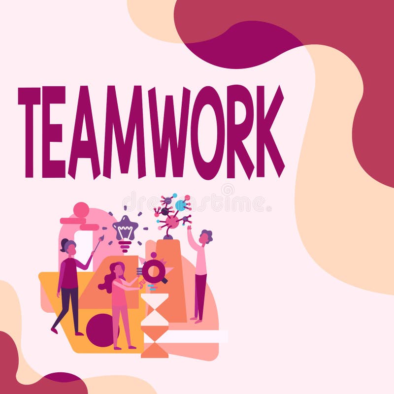 Text Caption Presenting Teamwork. Business Showcase Combined Action of ...