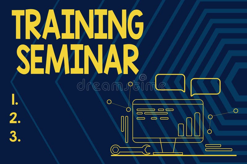 Text Showing Inspiration Training Seminar. Business Approach Academic ...