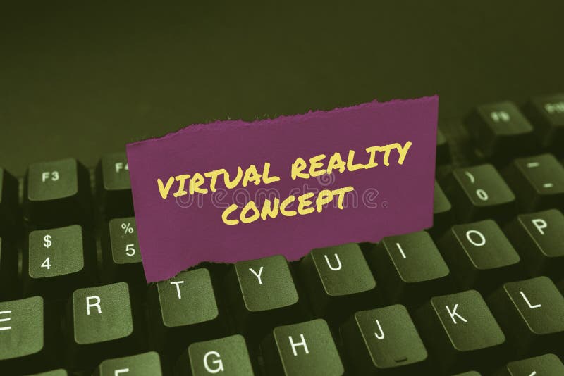 Conceptual Caption Virtual Reality Concept. Business Overview 3d ...