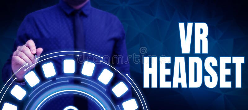 Conceptual Caption Vr Headset. Business Idea Head-mounted Device that ...