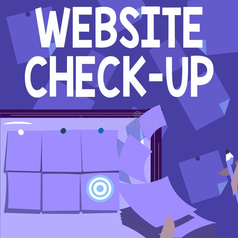 Conceptual Caption Website Check Up. Business Approach Website Check Up ...