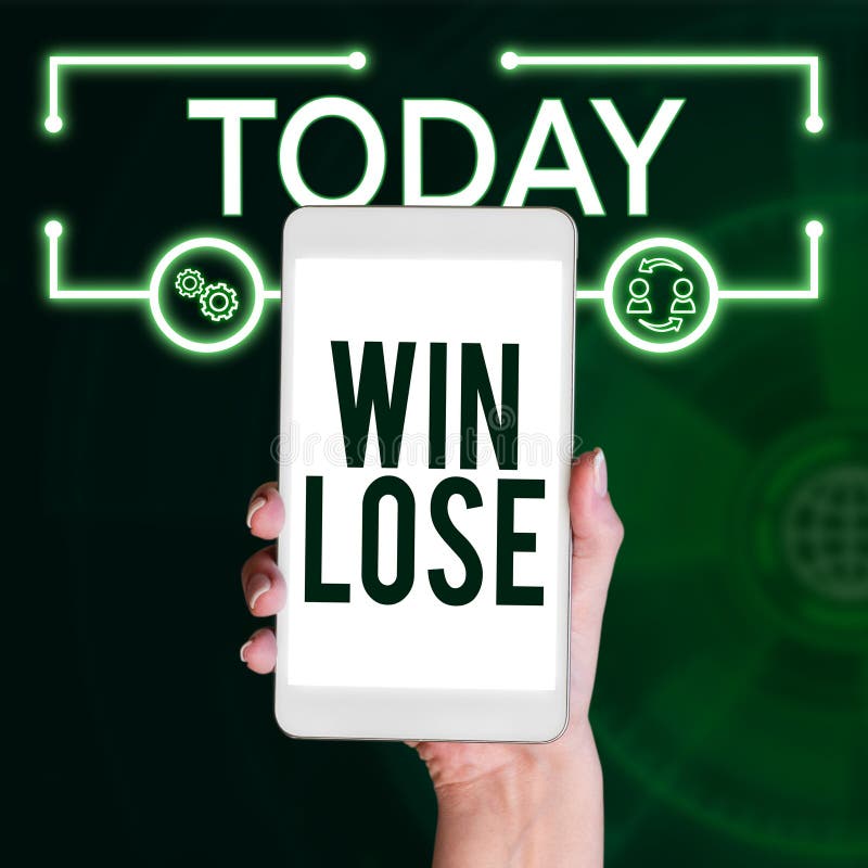 Writing Displaying Text Win Lose. Business Showcase Compare ...