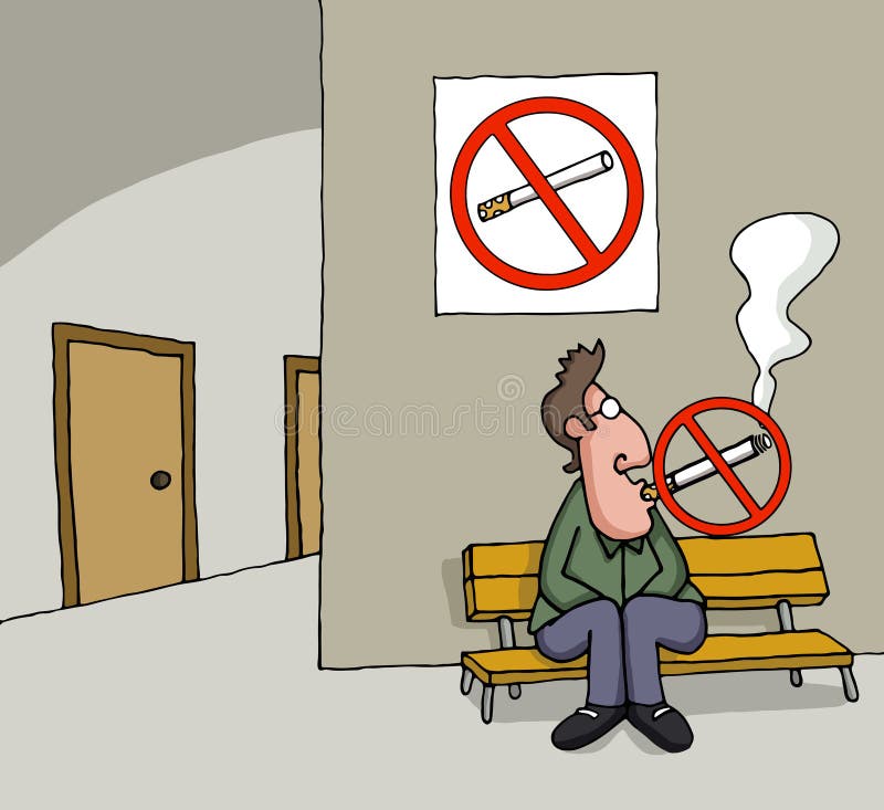Conceptual Cartoon about Smoking Stock Illustration - Illustration of ...