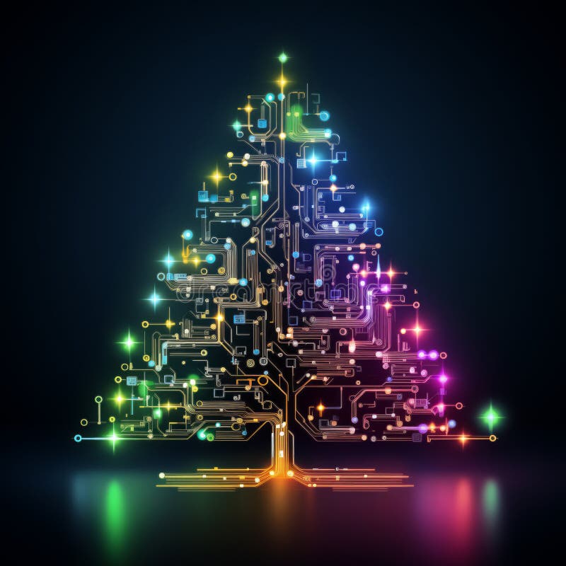 A Conceptual Christmas Tree Designed with Neon-lit Electronic Circuits ...