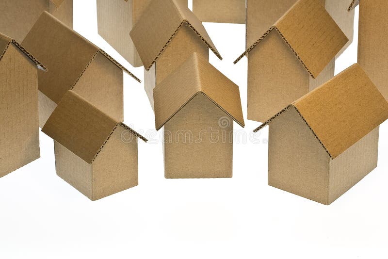Conceptual Cityscape with Cardboard Buildings on White - Concept Image ...