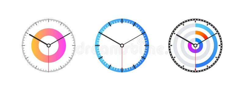 Conceptual Clock Faces. Smart Watch Dial. Clock Face Blank Set Stock ...