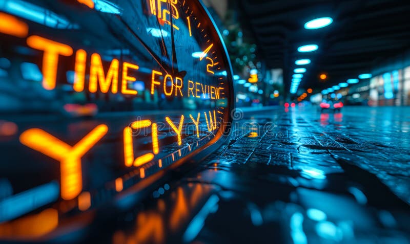 Conceptual Clock with TIME for REVIEW Phrase, Illustrating Urgency and ...