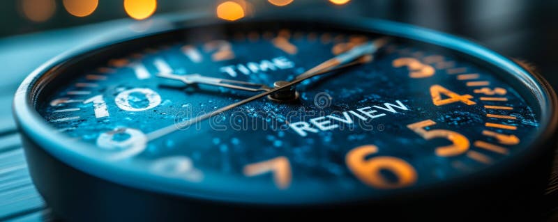 Conceptual Clock with TIME for REVIEW Phrase, Illustrating Urgency and ...