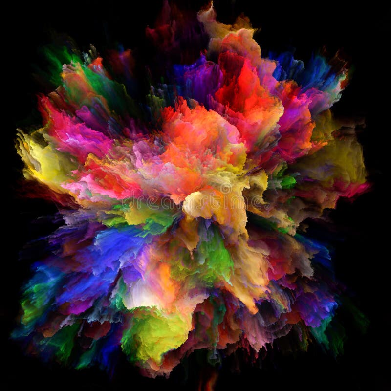 Conceptual Color Splash Explosion Stock Illustration - Illustration of ...