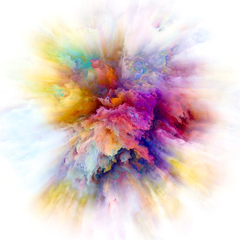 Conceptual Color Splash Explosion Stock Illustration - Illustration of ...