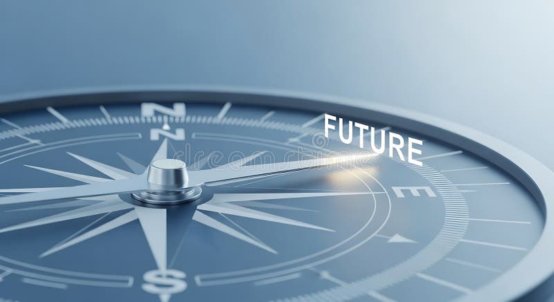 Conceptual Compass Pointing Towards the Future, Symbolizing Direction ...