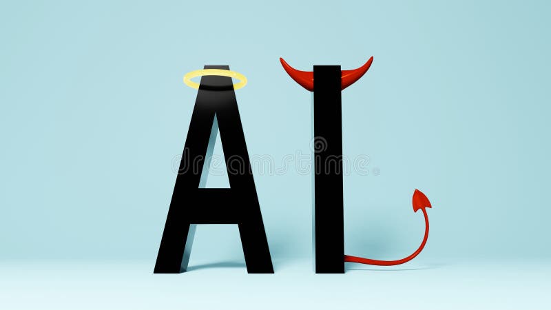 Conceptual Computer Graphics Depict Good and Evil Sides of Ai ...
