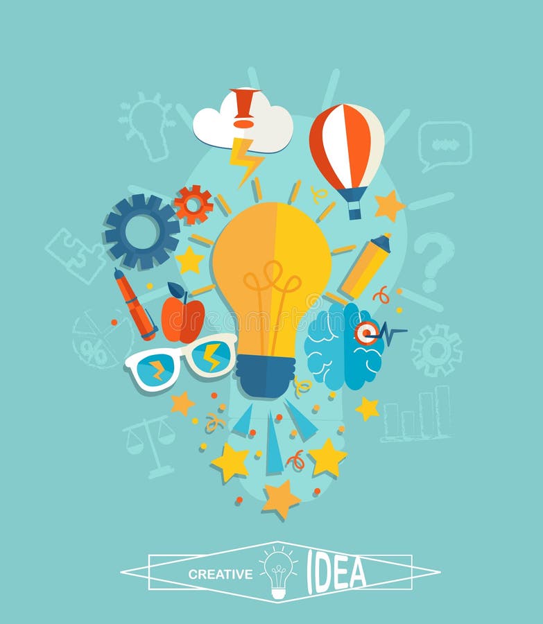 Conceptual of Creative Idea. Stock Vector - Illustration of focus ...