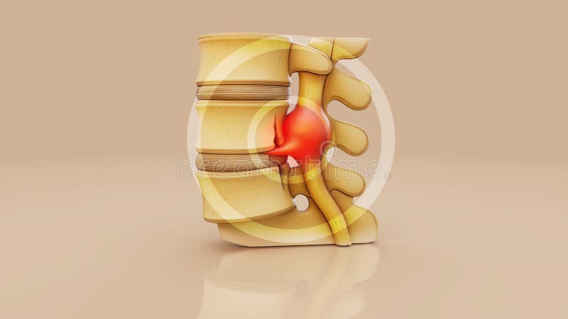 3D Animation of a Herniated Disk in the Lumbar Spine Stock Video ...