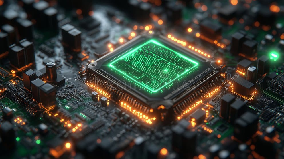 Conceptual 3D Illustration of a Futuristic Green Quantum Computing ...