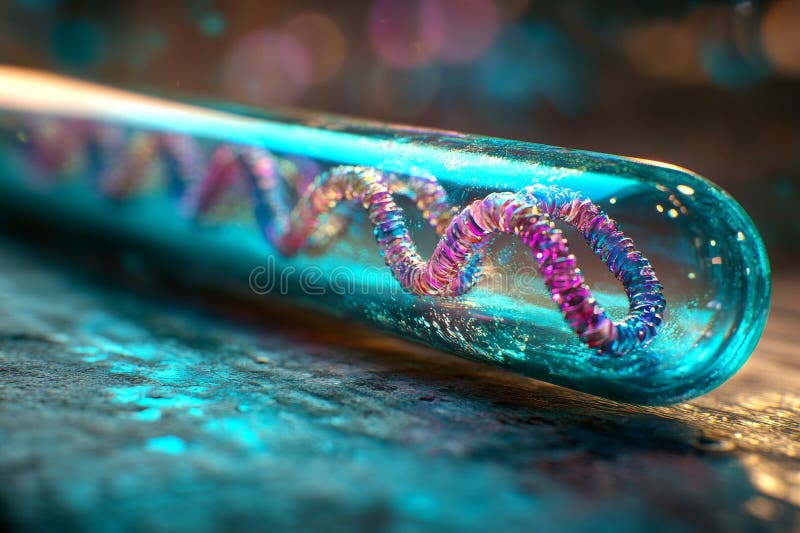 A Conceptual 3D Image Showing the Formation of a DNA Molecule within a ...