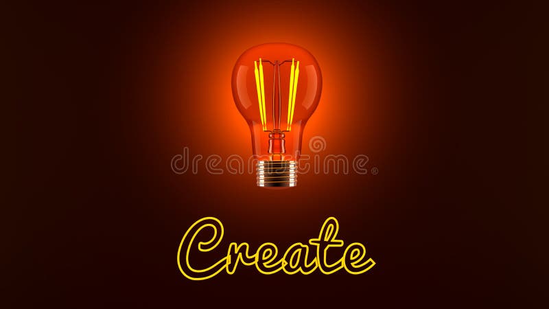 Light Bulb and Create stock illustration. Illustration of creative ...